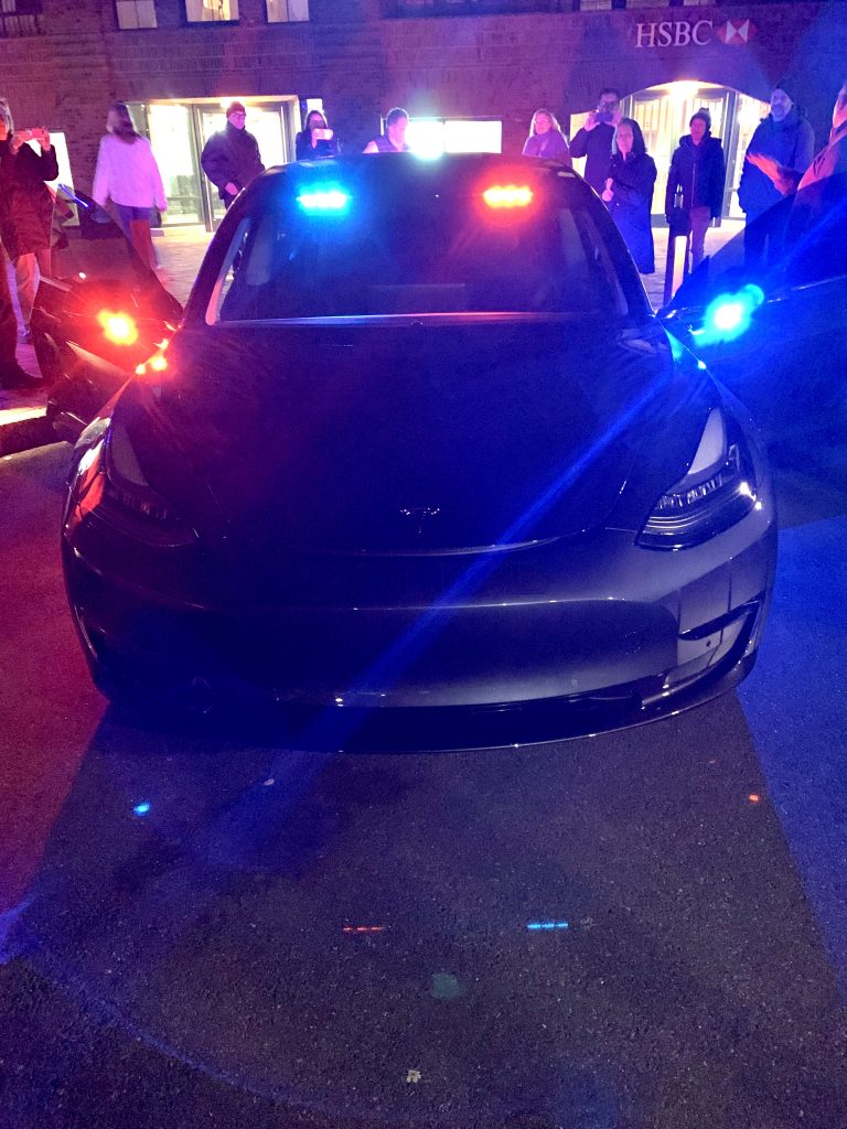 Chief of Police Presents Tesla Model 3 Police Car / EV Club CT