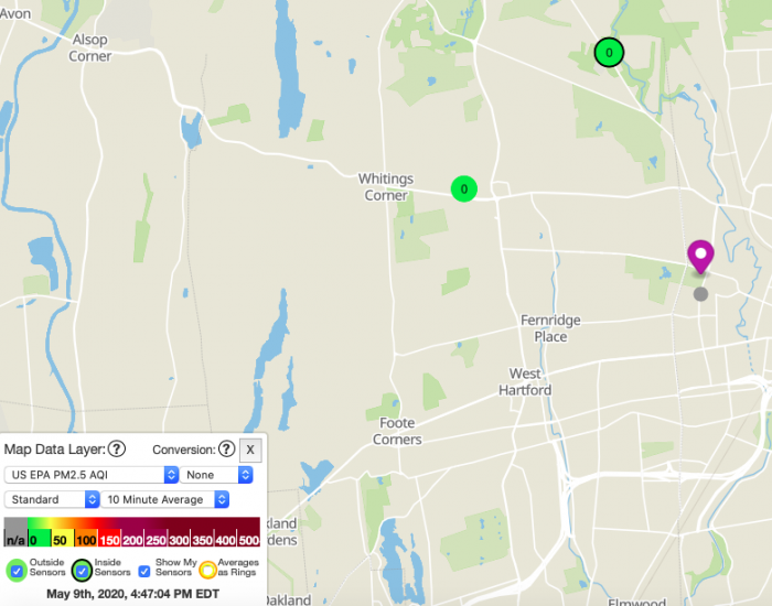 CT Air Quality May 9, 2020 is Near Perfect